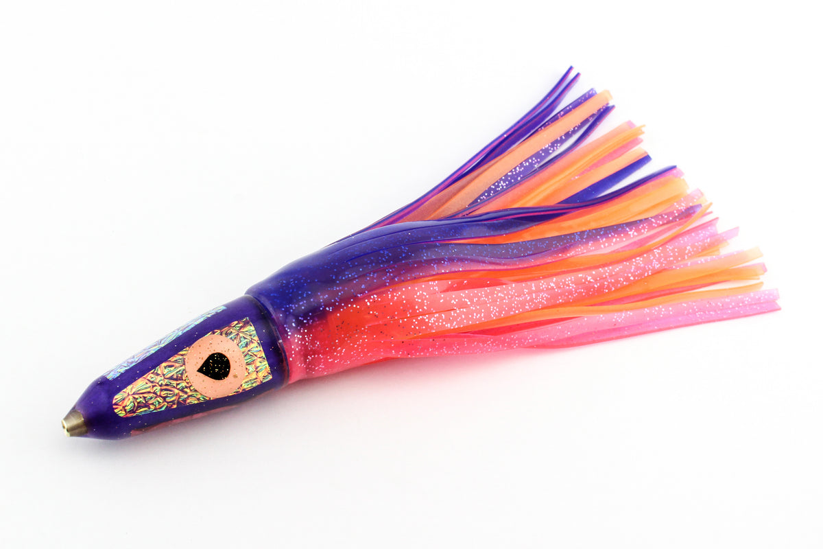 Purple Glow 7" Spitfire with Handmade GLOW Eyes – BFD Big Game Lures